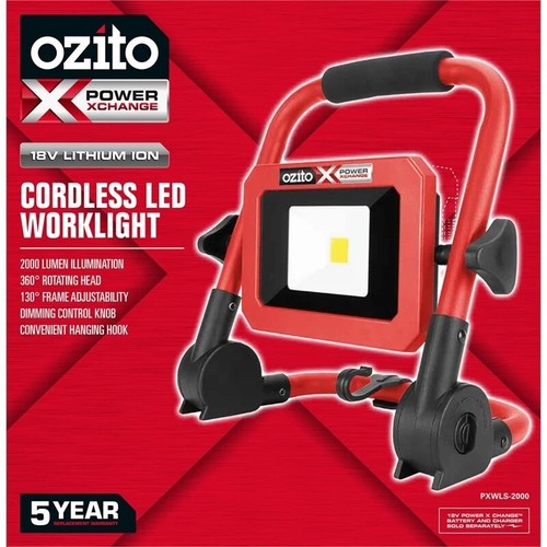 OZITO PXC 18V Cordless LED Super Bright 2000 Lumen Worklight Light ...