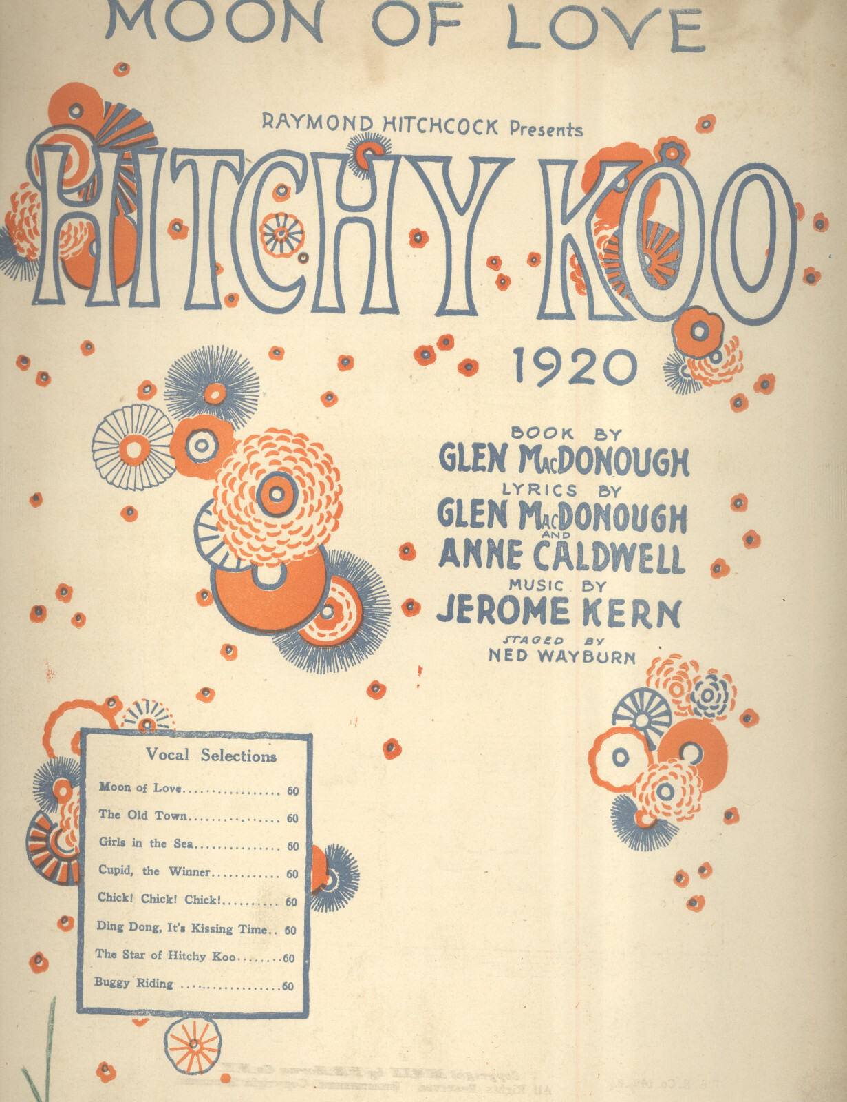 HITCHY-KOO OF 1920 Broadway Show Music "Moon Of Love" | eBay