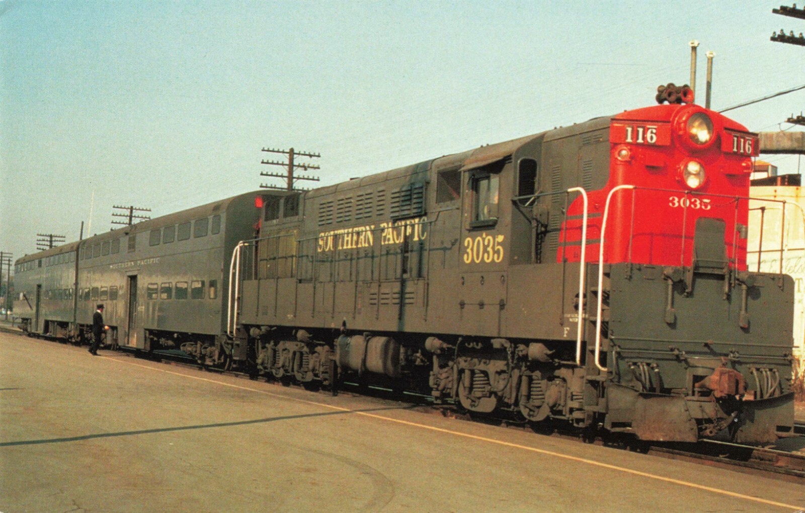 Postcard Locomotive Southern Pacific 3035 Train Master Fairbanks-Morse H24-66 | eBay