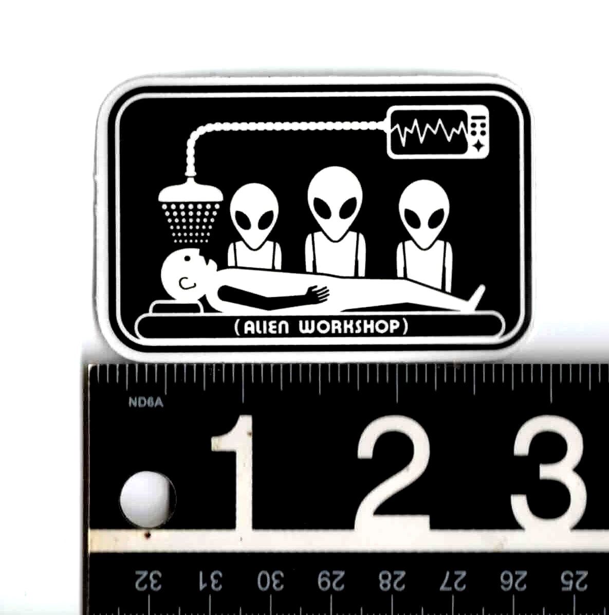 ALIEN WORKSHOP ABDUCTION STICKER 2.8 in x 1.8 in Black/White Skateboard ...