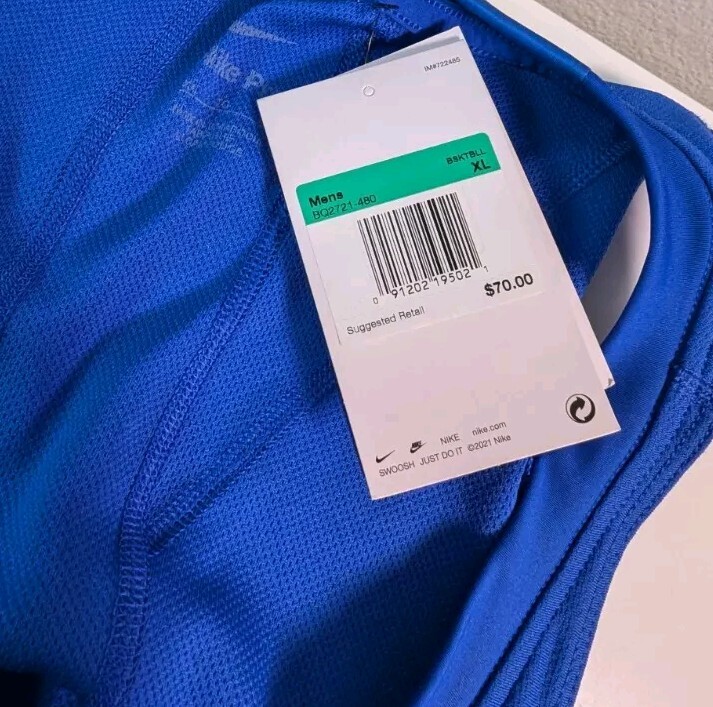 Nike Pro Hyperstrong Padded Compression Basketball Tank Blue XL BQ2721 ...