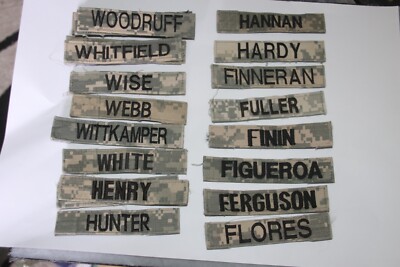 ORIGINAL US OLD PATTERN CAMO NAME TAPES SURNAME ACU ARMY COMBAT UNIFORM ...