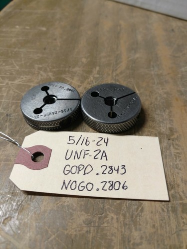 GTD 5/16-24 UNF-2A THREAD RING SET GAGE INSPECTION TOOLING 1E2537-F15 ...