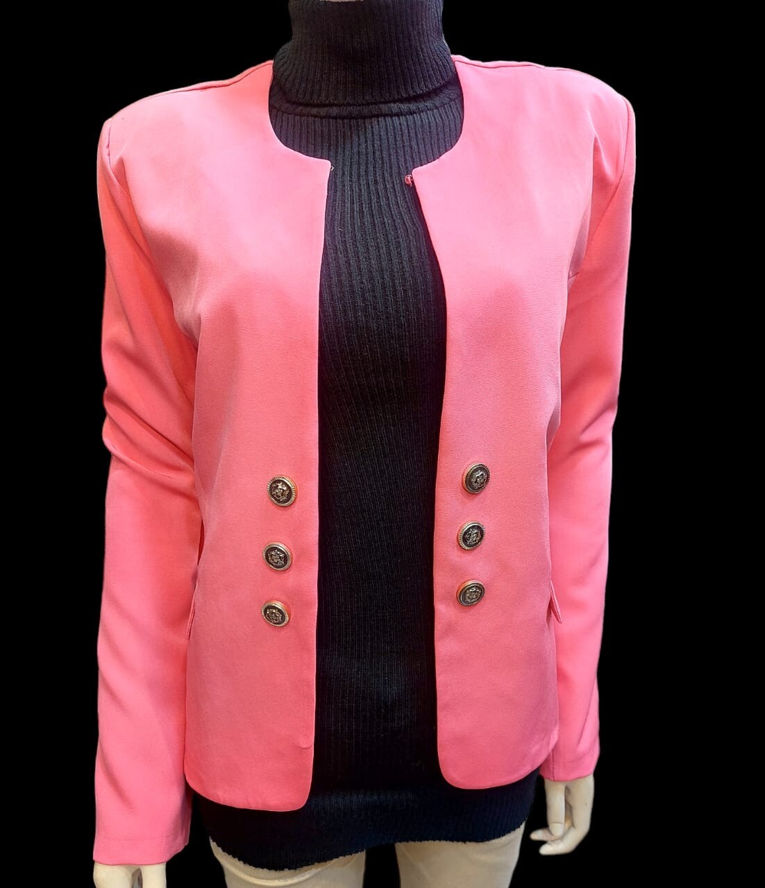 Blazer Jacket Women Size XL Open Sleeve Button Color Fuchsia Casual ...