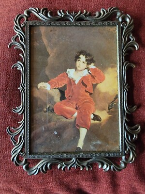 Little Red Boy-Vintage Picture - Brushed Silver Malden Framed Wall Art ...