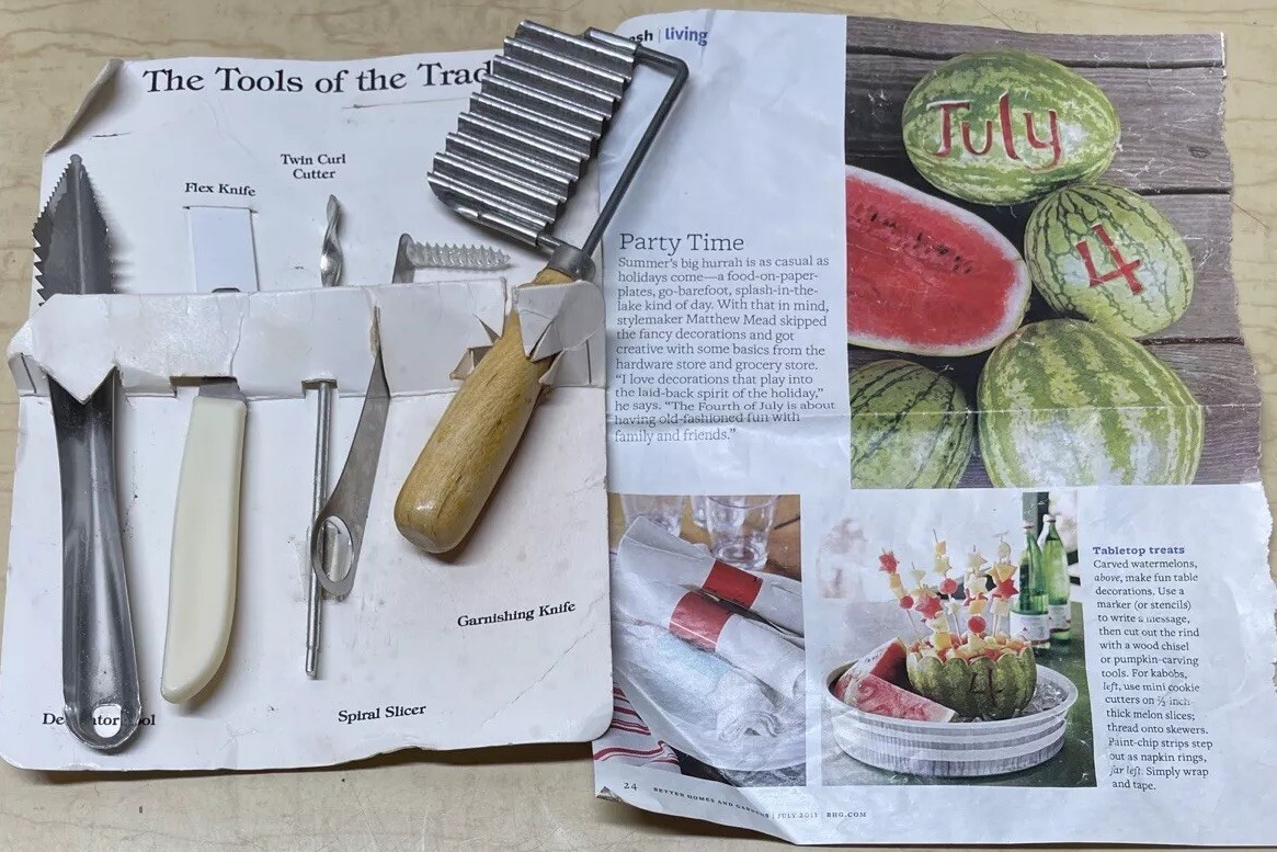 Tools of the Trade Garnishing Kit Vintage Kitchen Accessories 5 Pieces ...