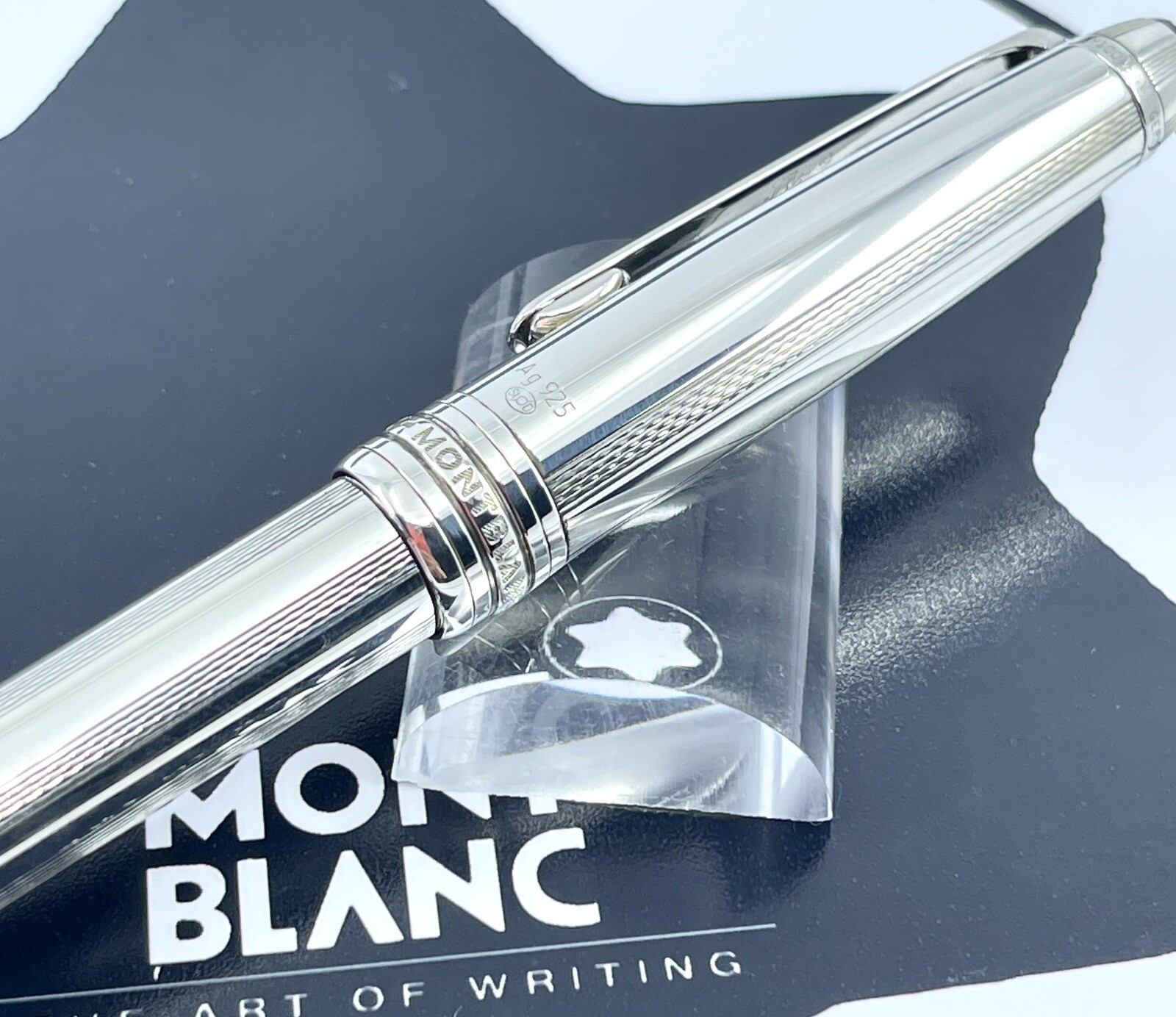 Montblanc Meisterstuck Solitaire Pure Silver 18K Size B Nib Fountain ...