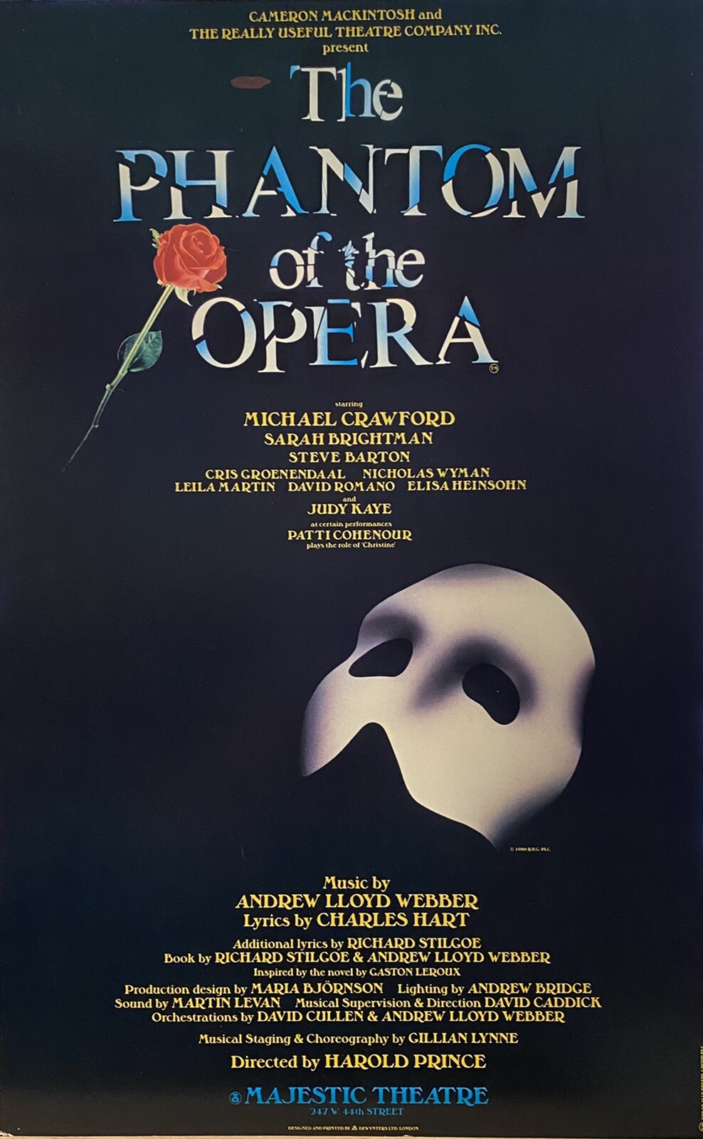 Phantom Of The Opera Broadway Poster