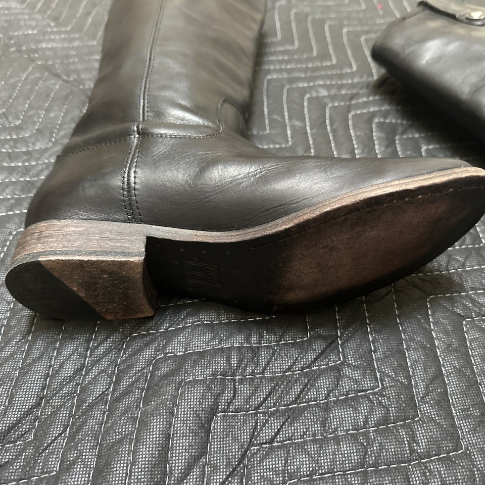 Frye Women's Melissa Button Riding Boots 77153 Dark Brown Leather Sz. 8 ...