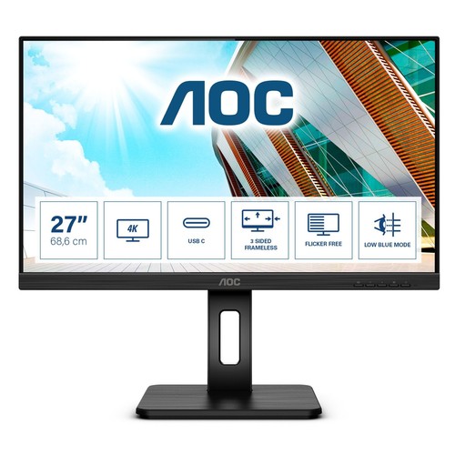 AOC U27P2CA 68,58cm 27Zoll IPS UHD 60Hz 350 De CD / m2 4ms HDMIx2 Dp ...