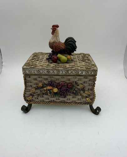 Vintage Footed Rooster Salt Box Spices For Cooking With Lid 5 ...