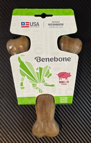 Benebone Medium Wishbone Bacon Flavor Durable Dog Chew Toy For Under 60 ...