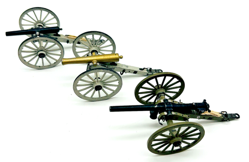 Lot of 3 Vintage Guns of History Model Cannons Civil War Field Artillery Brass | eBay