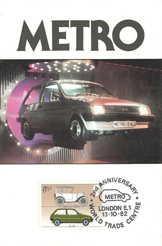 Carte Postale Commemorative Havering FDI 1982 N°20 Austin Mini Metro ...