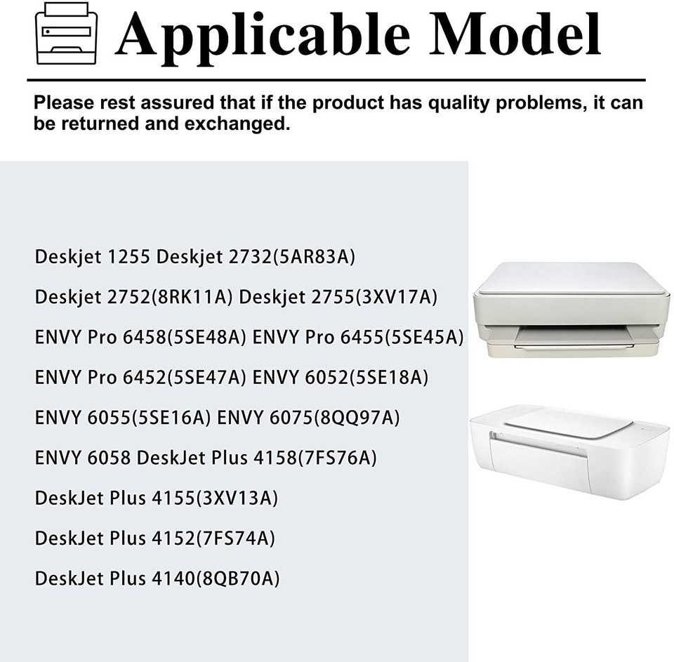 2PK 67XL Ink Cartridges for HP 67 Ink XL Deskjet 2855e 2755e 2700e ...