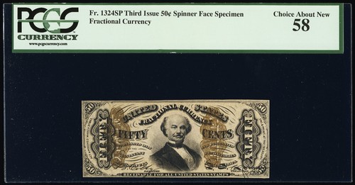 Fr 1324SP Third Issue 50c Spinner Face and Back Specimen PCGS 58 - 2 ...