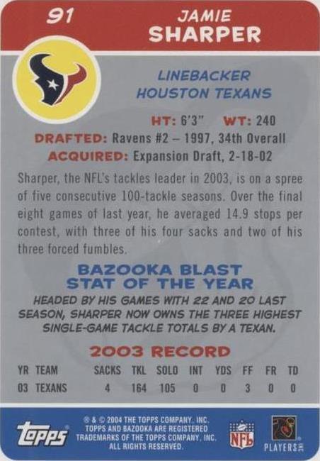 2004 Bazooka Jamie Sharper #91 for sale | eBay