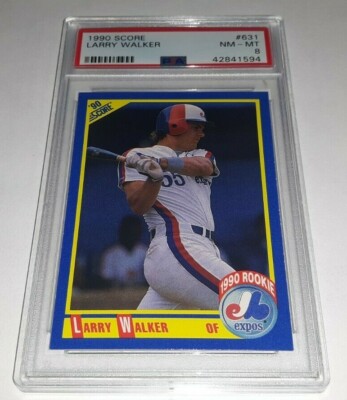 1990 Score #631 Larry Walker Rookie Card RC Graded PSA 8 Nm Mint HOF ...