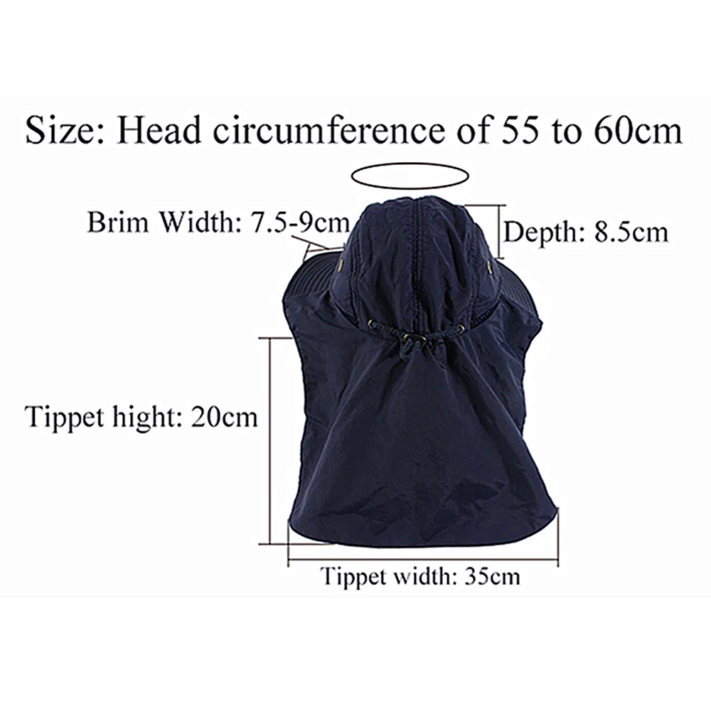 Unisex Boonie Snap Hat Wide Brim Neck Flap Cap 100% Cotton Outdoor ...