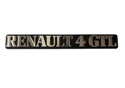 RENAULT 4 GTL emblem with black plastic base and chrome lettering, R4 ...