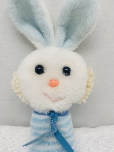 Vtg Eden Plush Stuffed Bunny Rabbit Striped Baby Rattle Adorable Soft ...