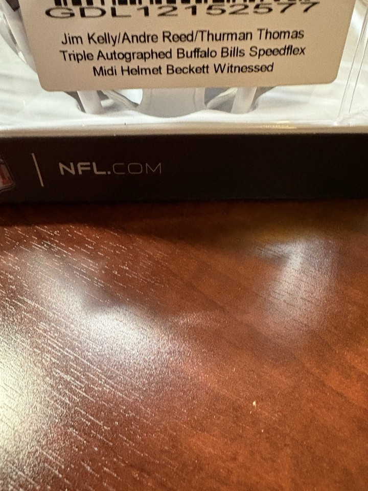 Jim Kelly Thurman Thomas Andre Reed Signed Buffalo Bills MIDI Flex ...