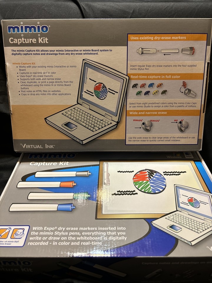(2) New MIMIO 580-0014 Virtual Ink Capture Kit With Dry Erase Markers ...