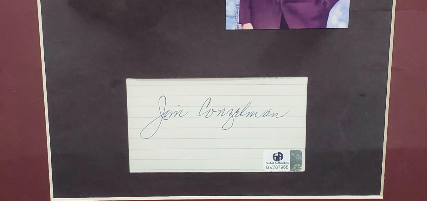 Jimmy Conzelman Hand Signed Autographed Cut With 2 Cards NFL HOF Framed ...