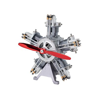 TECHING 5-Cylinder Radial Engine Model Kit That Runs Mechanical Metal ...
