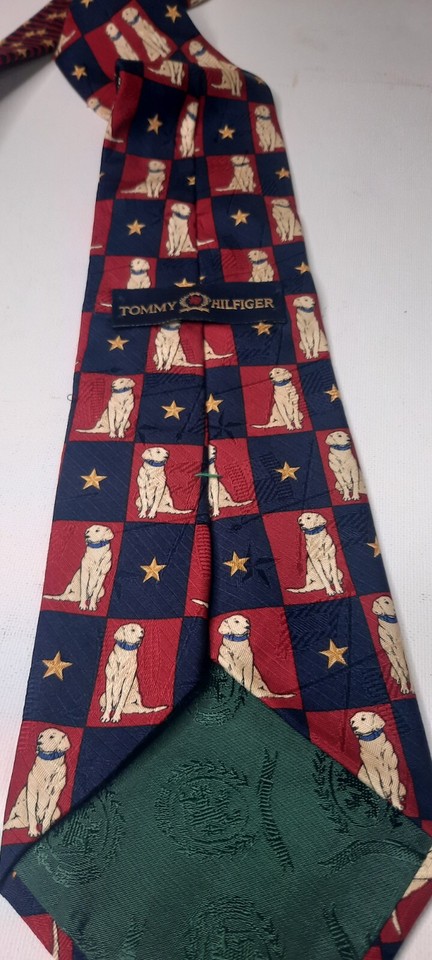 Tommy Hilfiger Dogs Yellow Lab Silk Canine Dog Show Men's Neck Tie USA ...