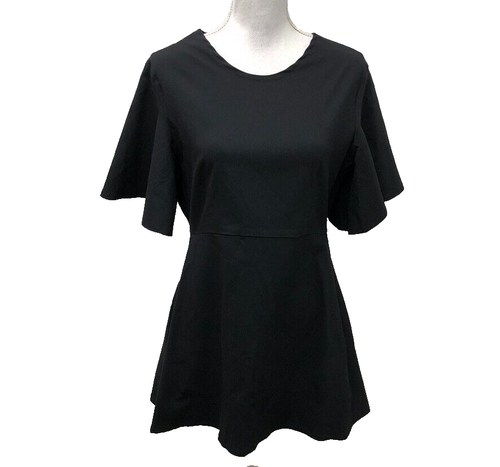 Meg Fit And Flare Mini Dress Womens Large Black LBD Retro Timeless ...