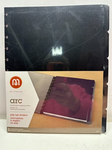 Staple ARC Customizable Notebook System Poly Tab Dividers- 5 Black NEW ...