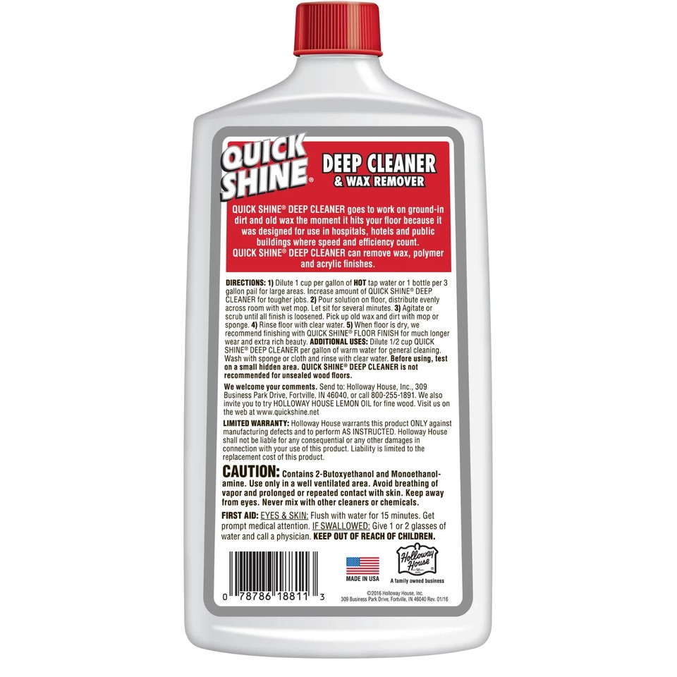 QUICK SHINE Concentrated Deep Cleaner, Revitalizes Floors & Cleans ...