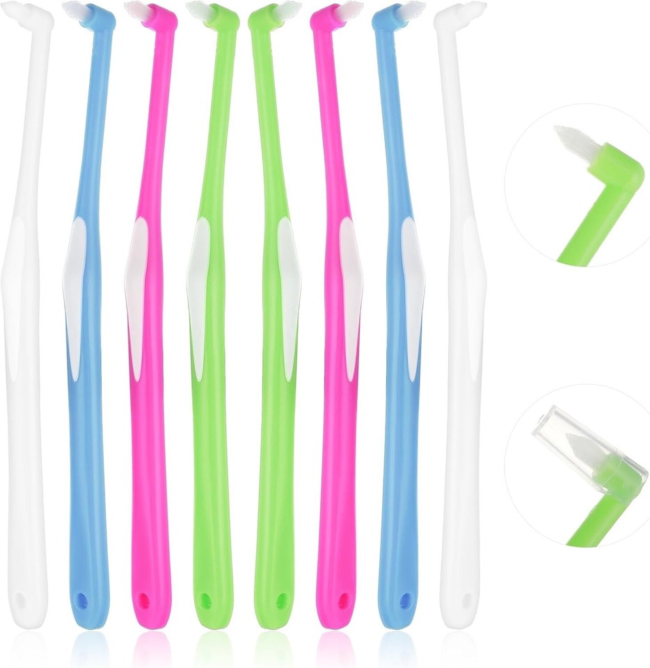 Compact Single Tufted Toothbrush implants dentures braces gums ...