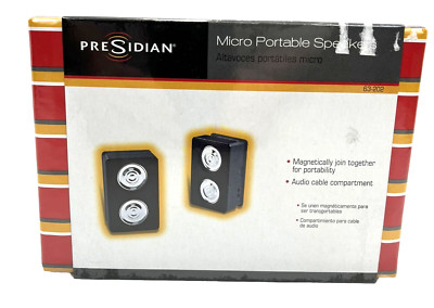 Presidian Micro Portable Speakers 63-202 Includes Audio Cable | eBay