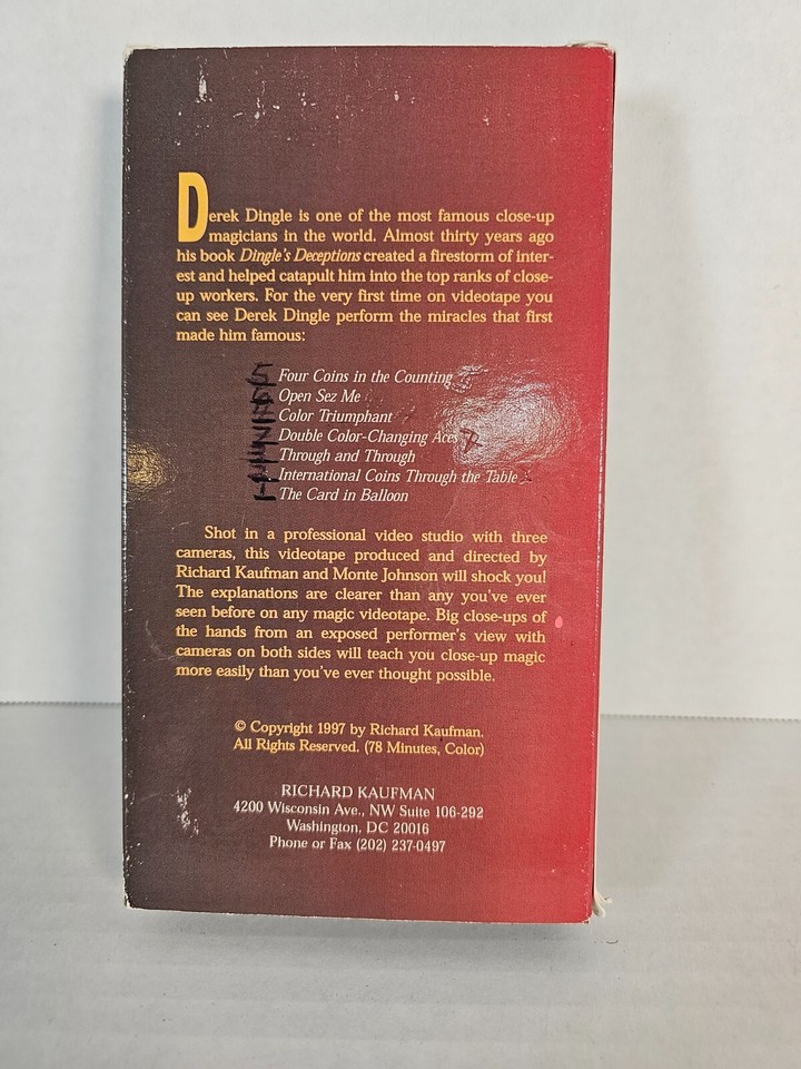 Dingles Deceptions The Video VHS Magic Tricks | eBay