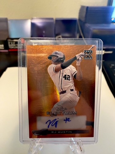 RJ Austin 2024 Leaf Electrum Baseball Orange Auto /99 RC Vanderbilt | eBay