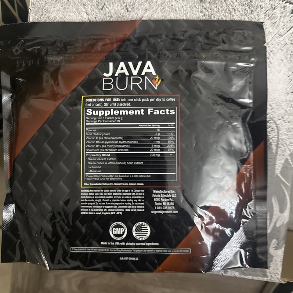 JAVA BURN Dietary Supplement Exp 5/2026 Weight Loss 30 Packs Coffee ...