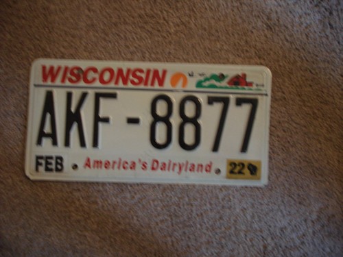 WISCONSIN DAIRY AKF # LICENSE PLATE BUY ALL STATES HERE FREE SHIPPING ...