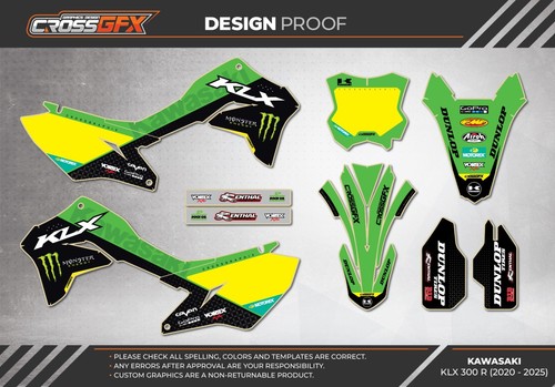 2020 2021 2022 2023 2024 2025 KLX 300 R Graphics Kit Kawasaki KLX300R ...