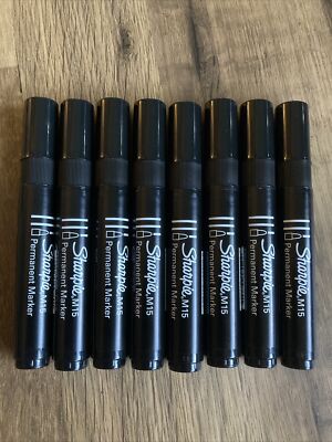 Sharpie M15 Bullet Tip BLACK Permanent Markers(PKT 8 MARKERS) S0192584 ...