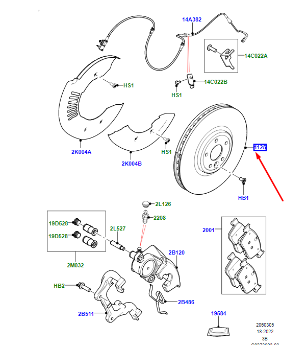 LAND ROVER RANGE ROVER VELAR L560 Front Brake Disc LR161916 NEW GENUINE ...