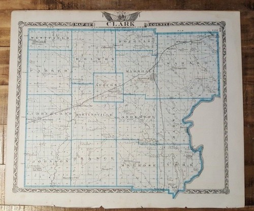 Antique Map - CLARK COUNTY Illinois - Warner & Beers/Union Atlas Co ...