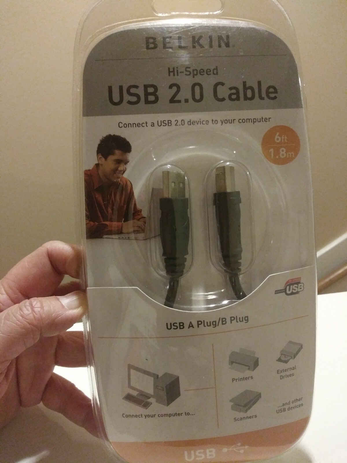 Brand New Belkin Hi-Speed USB 2.0 Cable 6 Ft 1.8m USB A/B Plug in ...