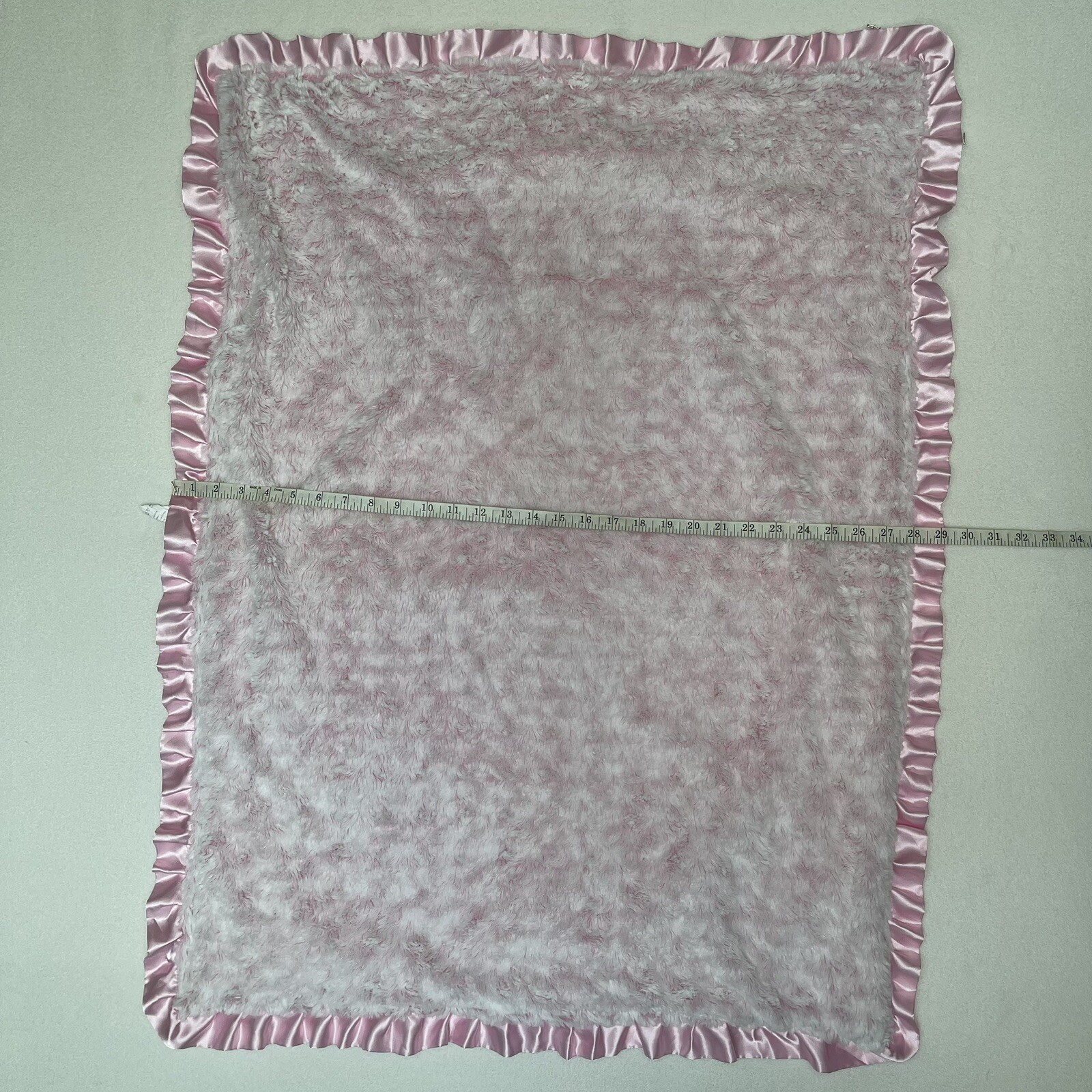 Parents Choice Pink Rosette Swirl Baby Blanket Satin Ruffle Trim ...