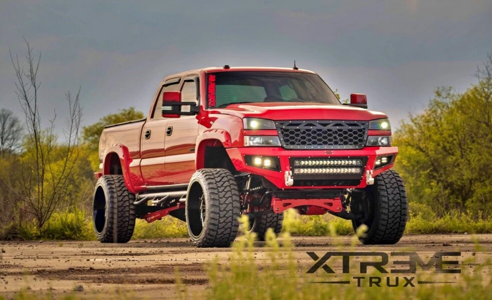 Red Duramax Lifted