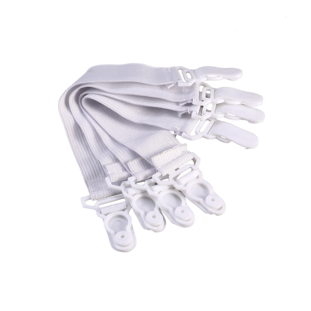 4 Pcs Fastening Belt Hook Mattress Clips Button Style Elastic Garters ...