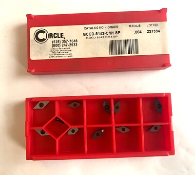 CIRCLE Carbide Inserts - GCCD-5142-CM1 SP - .004 Rad. - Qty. 10 - NEW ...