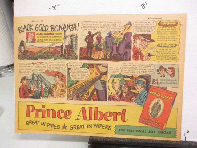 newspaper ad 1947 POLIDENT Polly parrot CHAIR Prince Albert tobacco oil ...