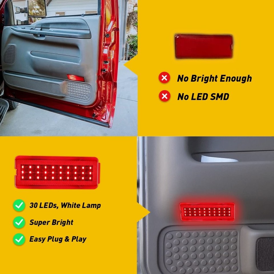For 1999-2007 Ford F-250 Super Duty LE&RH LED Door Panel Light Courtesy ...